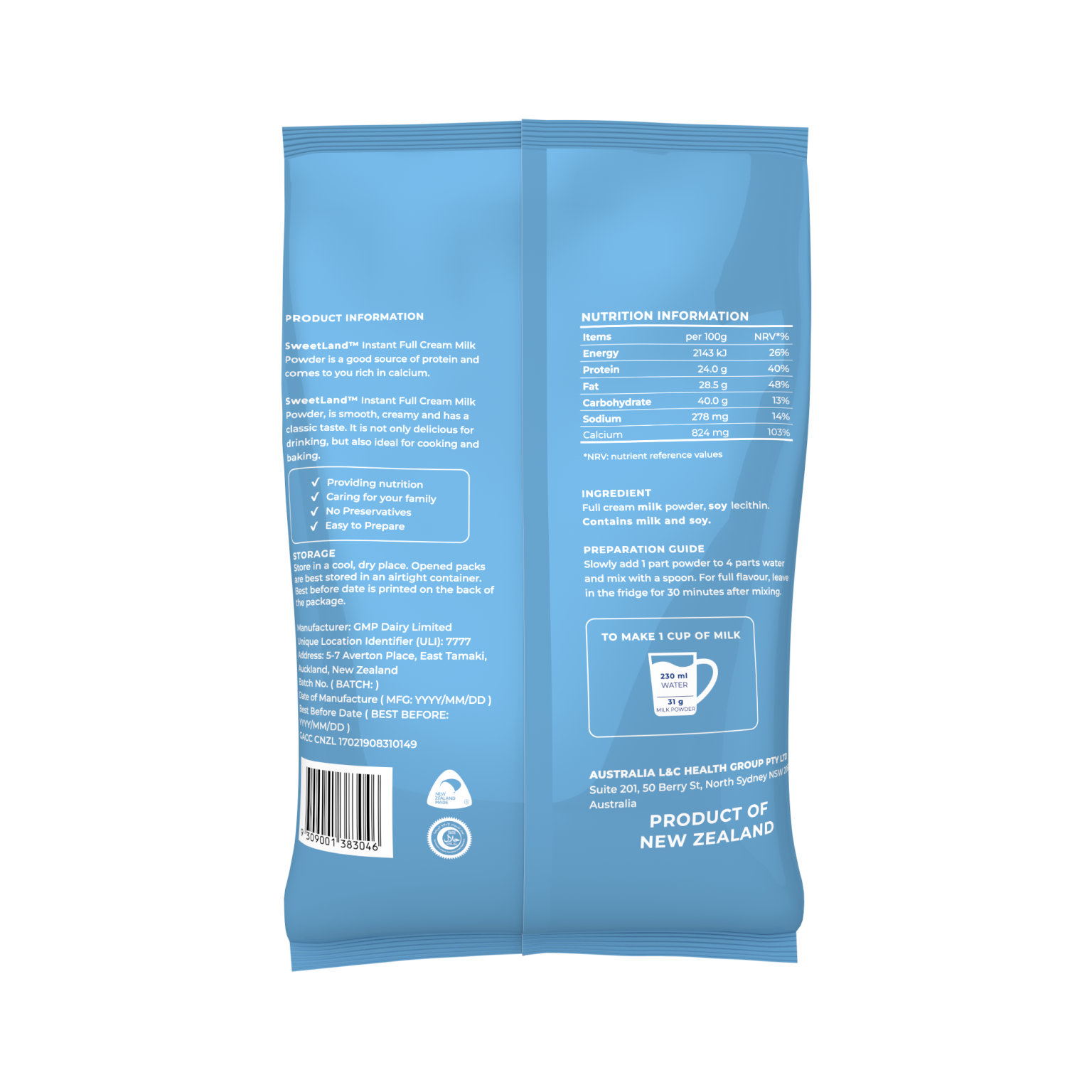 Full Cream Milk Powder – Sweet Land